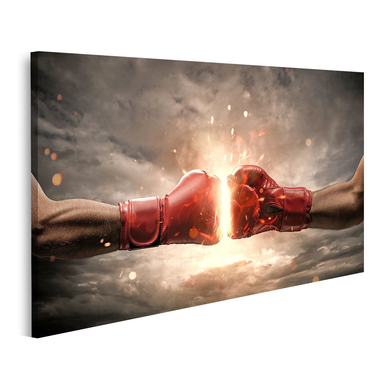 islandburner Leinwandbild Bild auf Leinwand Boxen Kampf Motivation Energie Wandbild Poster ...