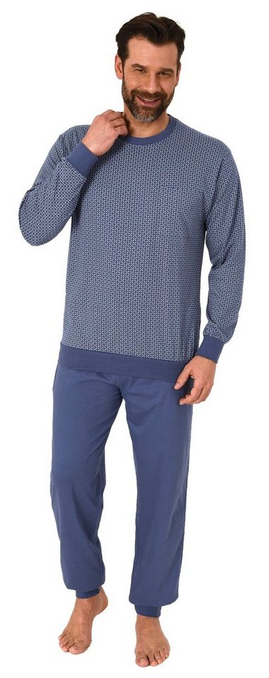 Normann Pyjama Normann Herren Langarm Schlafanzug Mit Bündchen