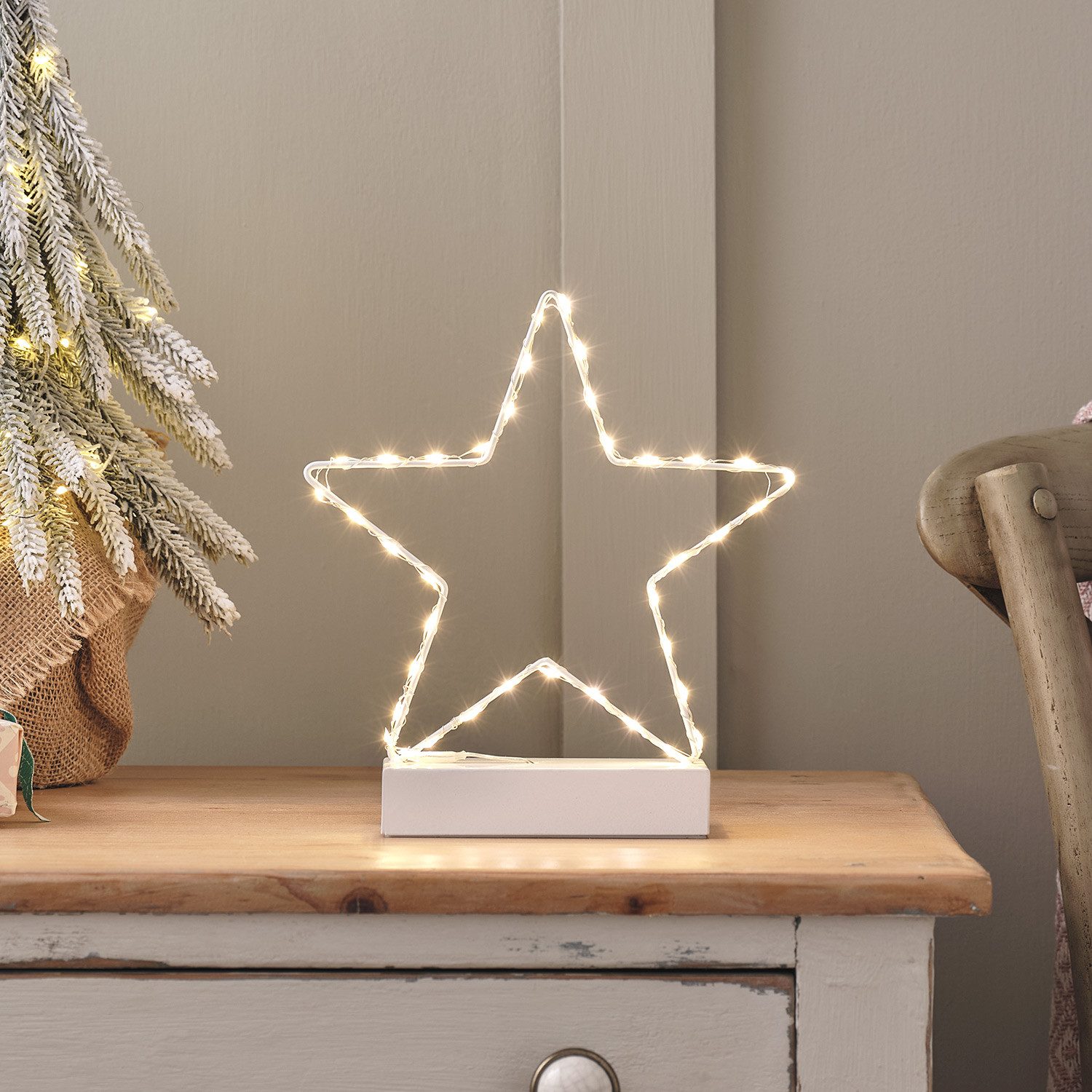 Lights4fun LED Stern Osby LED Stern Tischleuchte