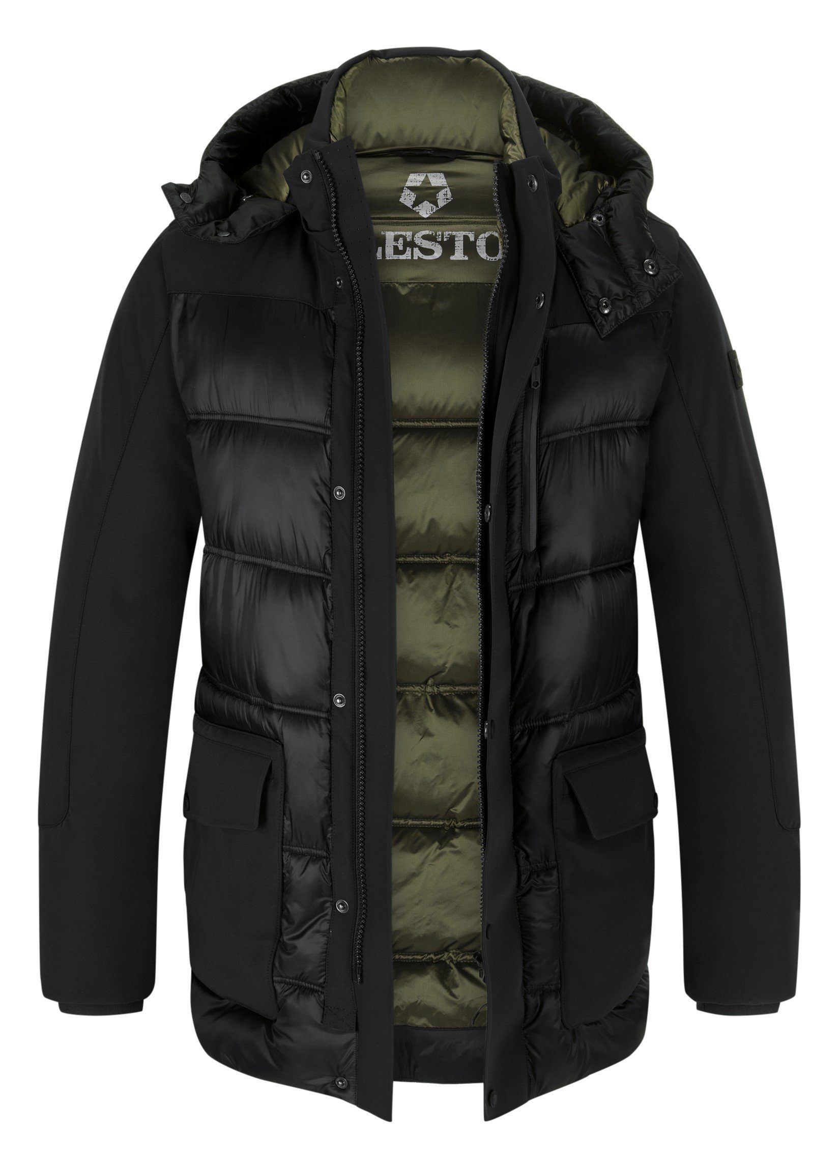 Milestone Steppjacke Mshunter Mit Abnehmbarer Kapuze Und Funktionale