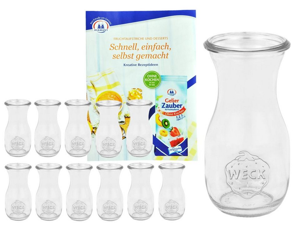 Mambocat Einmachglas 12er Set Weck Gläser 290ml Saftflasche Inkl