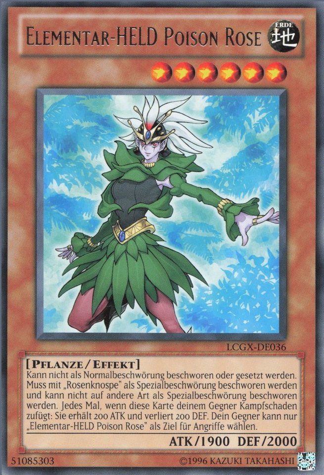 Recollectibles Sammelkarte Yugioh Karte Elementarheld Poisen Rose