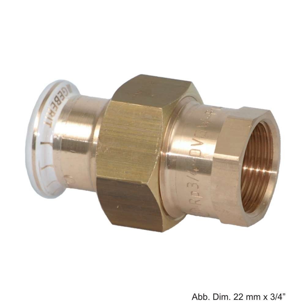 GEBERIT Wasserrohr Geberit Mapress Rotguss Verschraubung IG, flachdichtend, 15mmx 1/2"