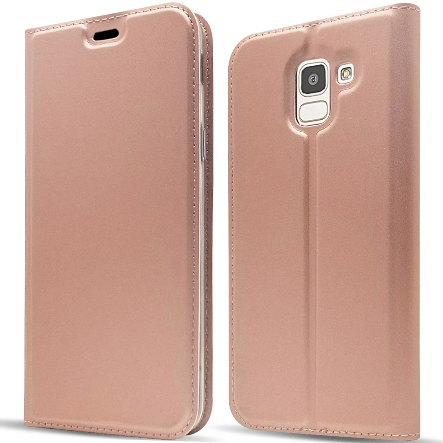 Nalia Smartphone Hülle Samsung Galaxy J6 Kunstleder Flip Case Hülle
