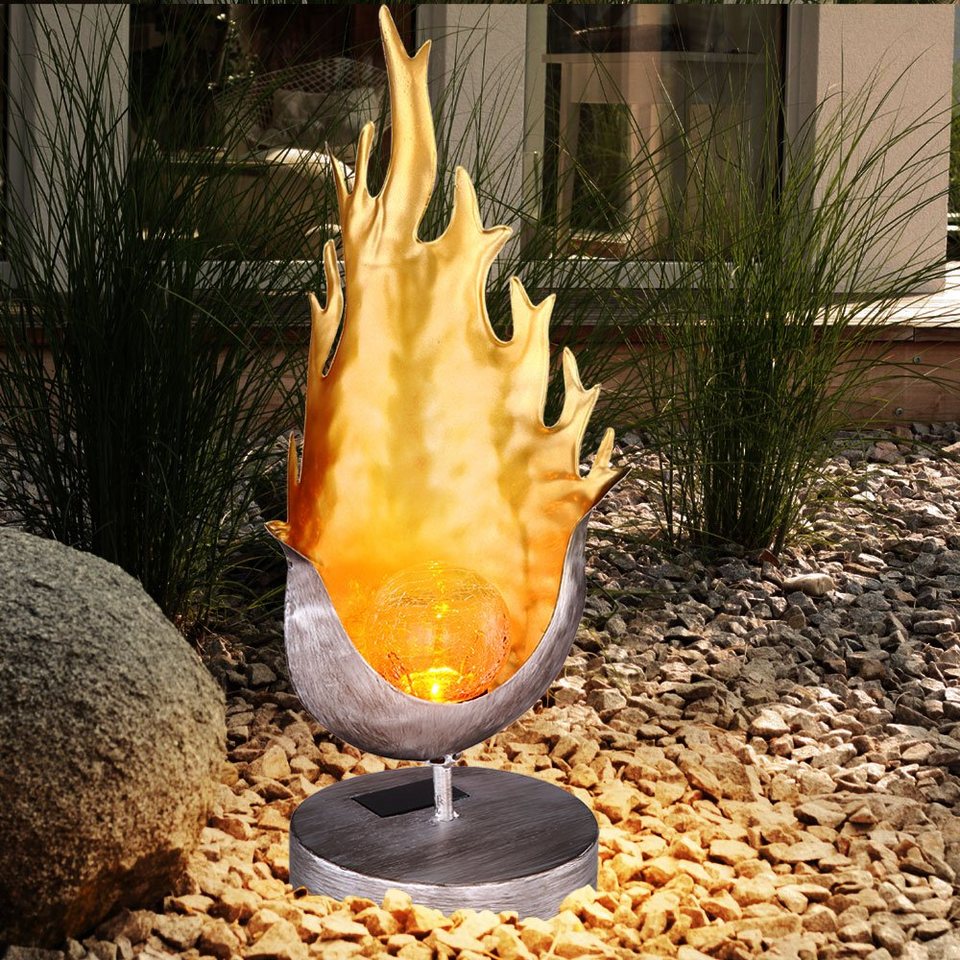 etc-shop Gartenleuchte, LED Solar Tisch Steh Lampe Flammen Design ... etc-shop Gartenleuchte, LED Solar Tisch Steh Lampe Flammen Design ...
