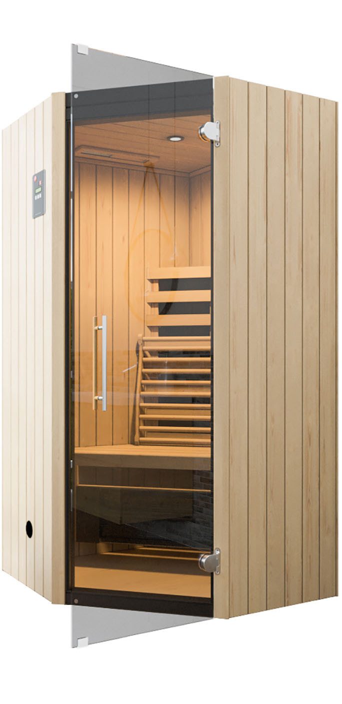 weka Infrarotkabine Infrarotkabine TANILLA Eck, BxTxH: 99 x 99 x 190 cm, 88 mm, naturbelassen ...