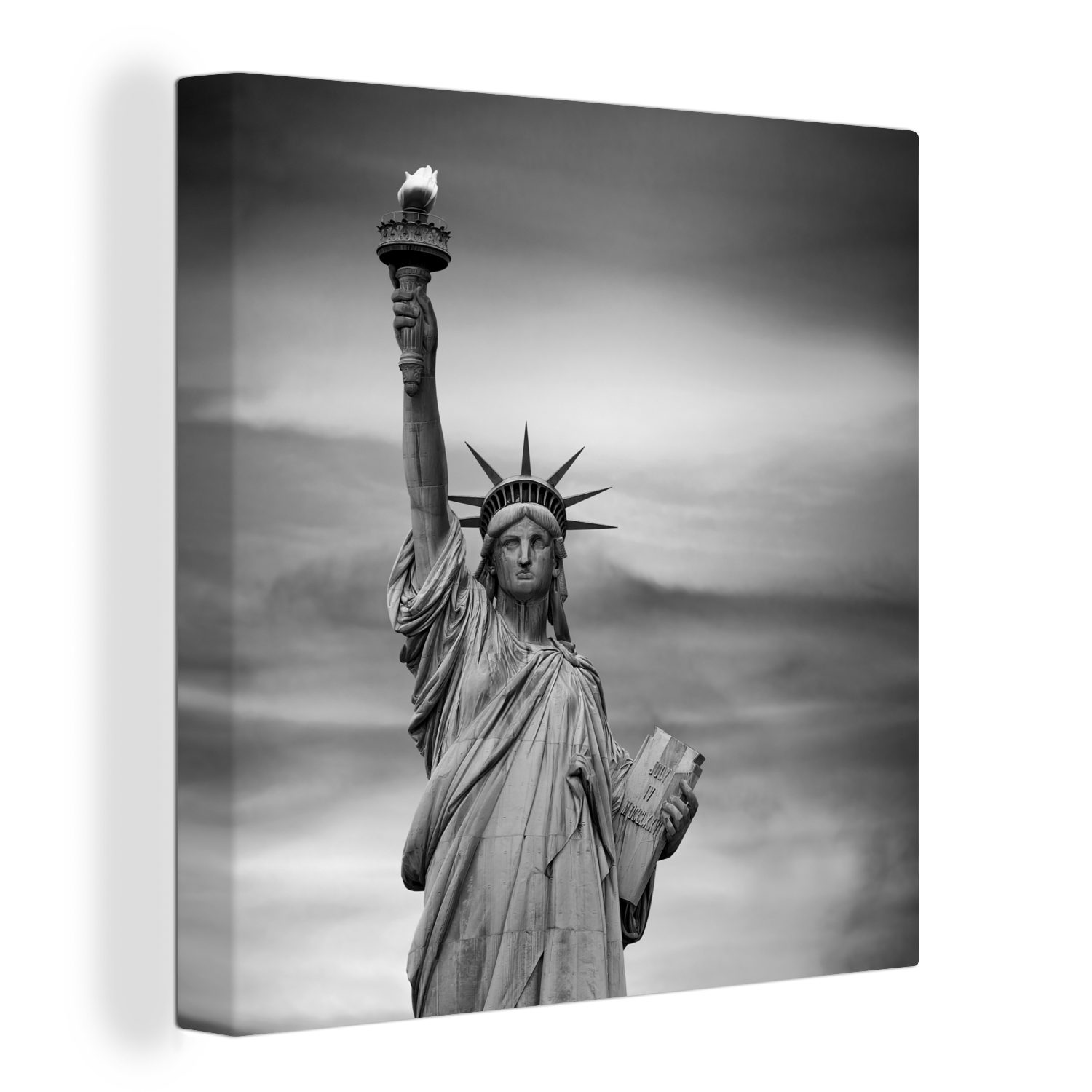Onemillioncanvasses® Leinwandbild New York Freiheitsstatue Schwarz
