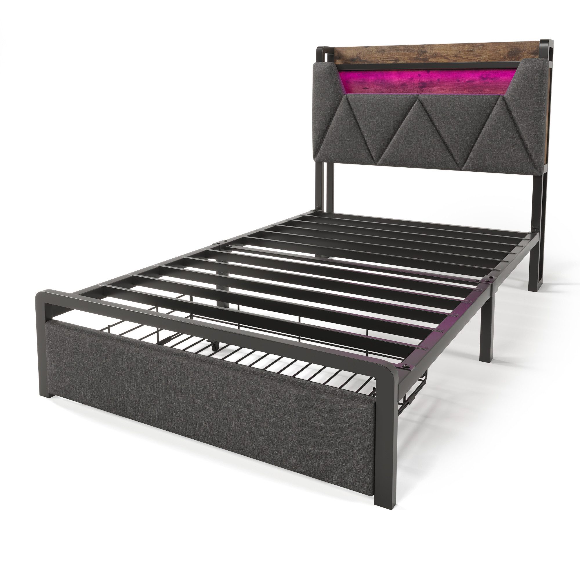 Welikera Polsterbett Einzelbett Mit Usb Typ C Ladefunktionled