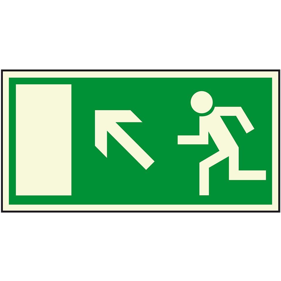 König Werbeanlagen Hinweisschild PERMALIGHT plus Rettungsz.Rettungsweg links aufwärts,praxisnah ...