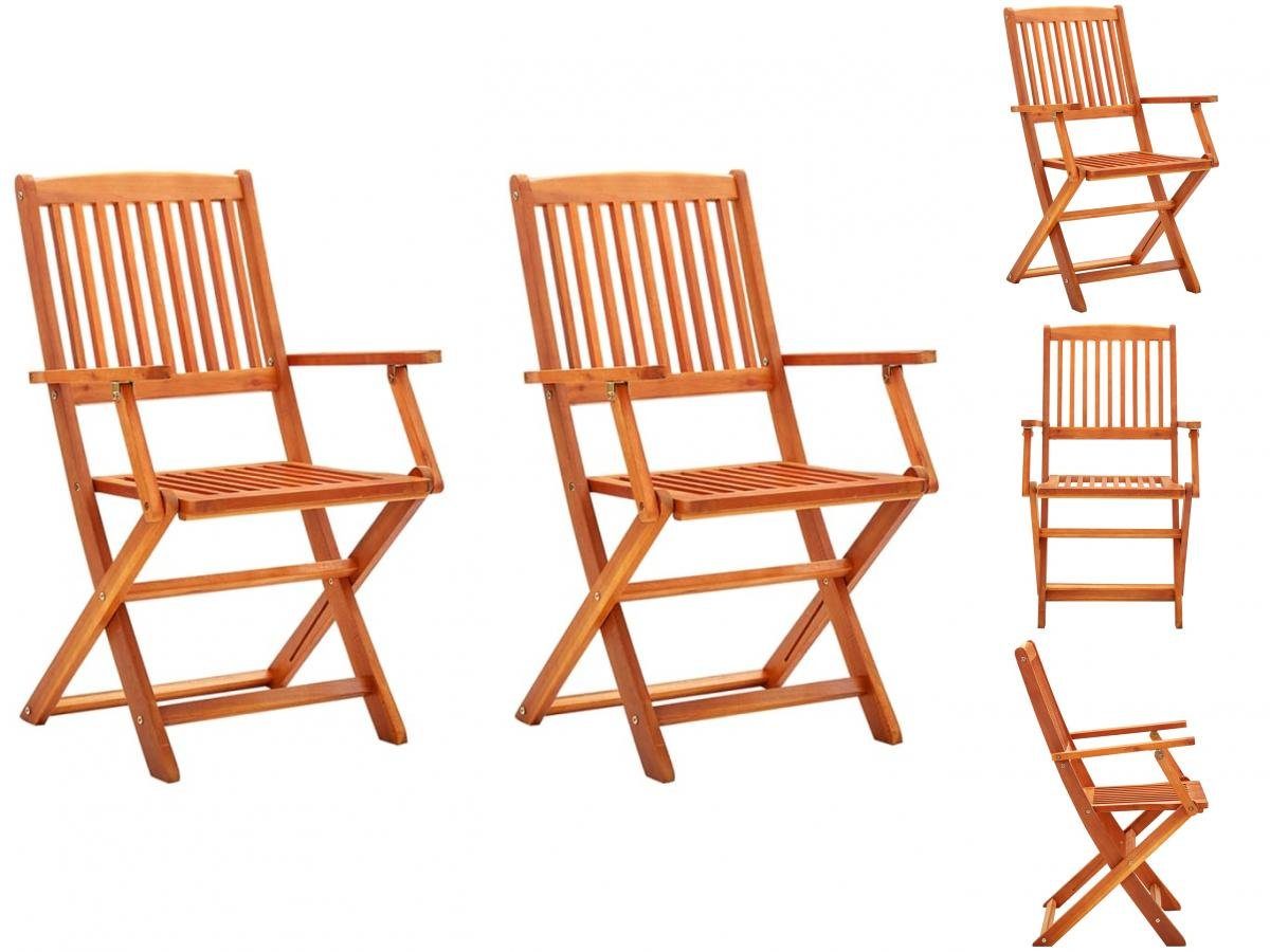 Vidaxl Gartenstuhl Klappbare Gartenstühle 2 Stk Massivholz Eukalyptus Holz