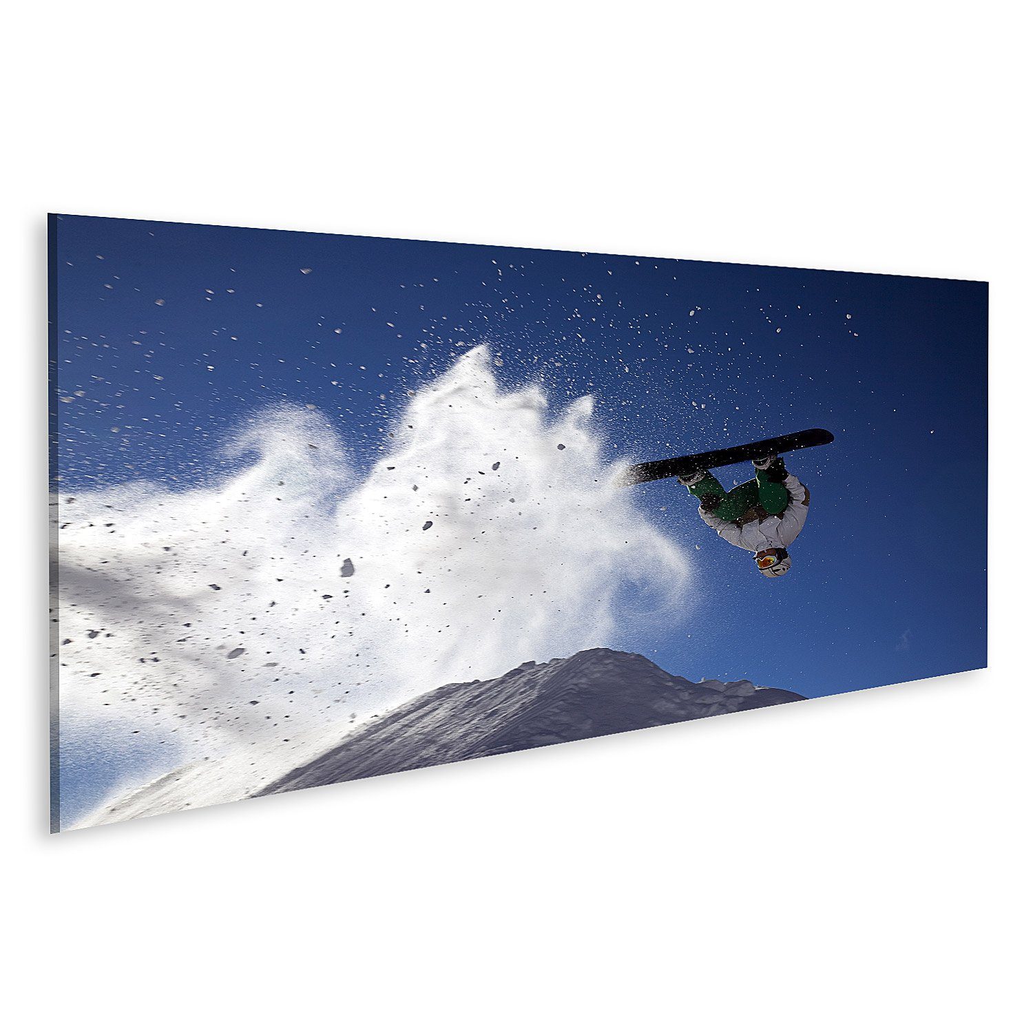 islandburner Leinwandbild Bild auf Leinwand Großer Snowboard-Sprung Wandbild Poster Kunstdruck B