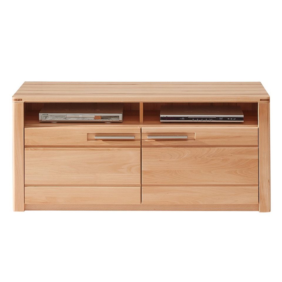 Lomadox Tv Wand Newton 36 Front Kernbuche Massiv 2 Offene Fächer Bh