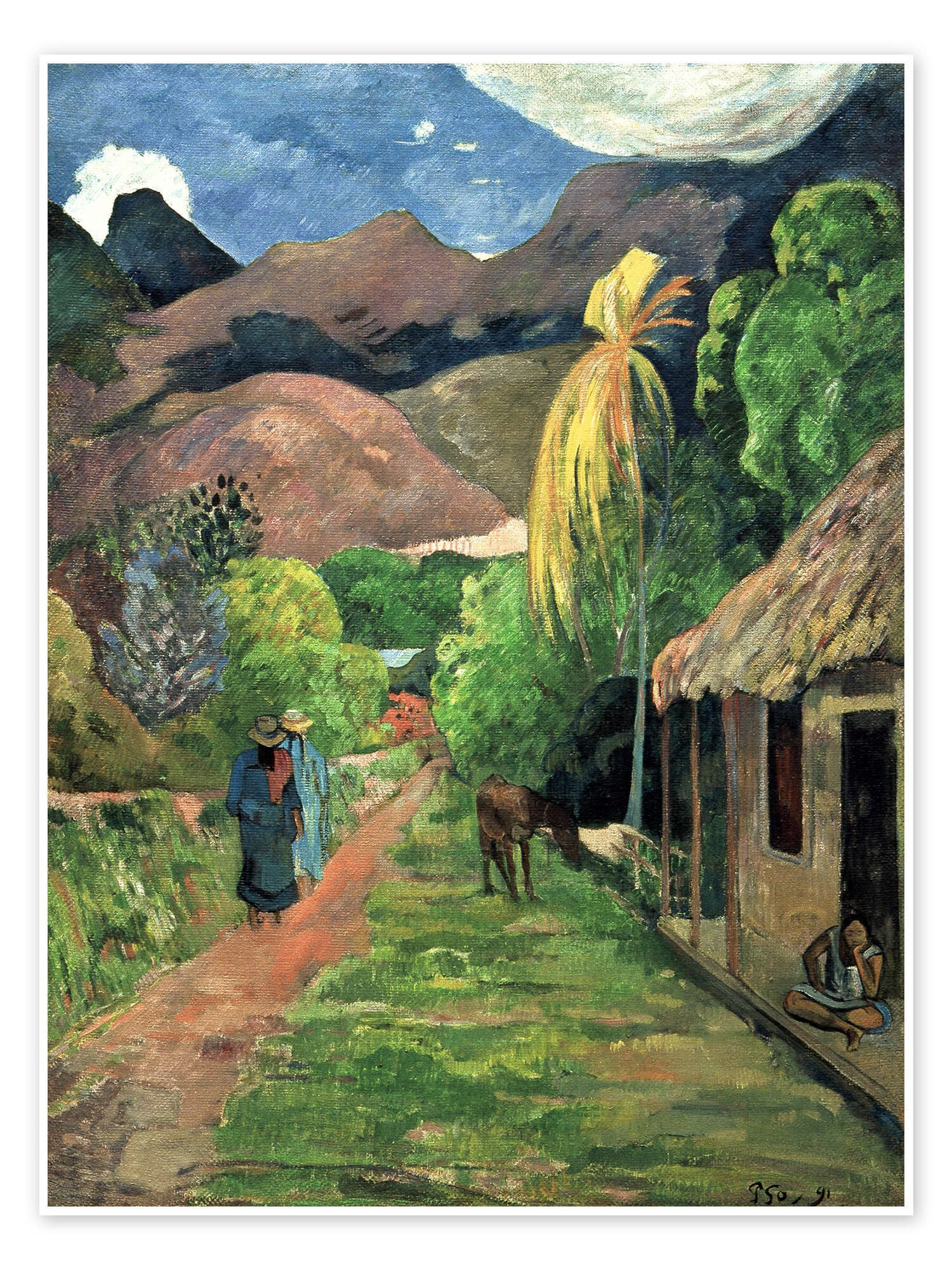 Posterlounge Poster Paul Gauguin Straße Ins Gebirge Malerei Print