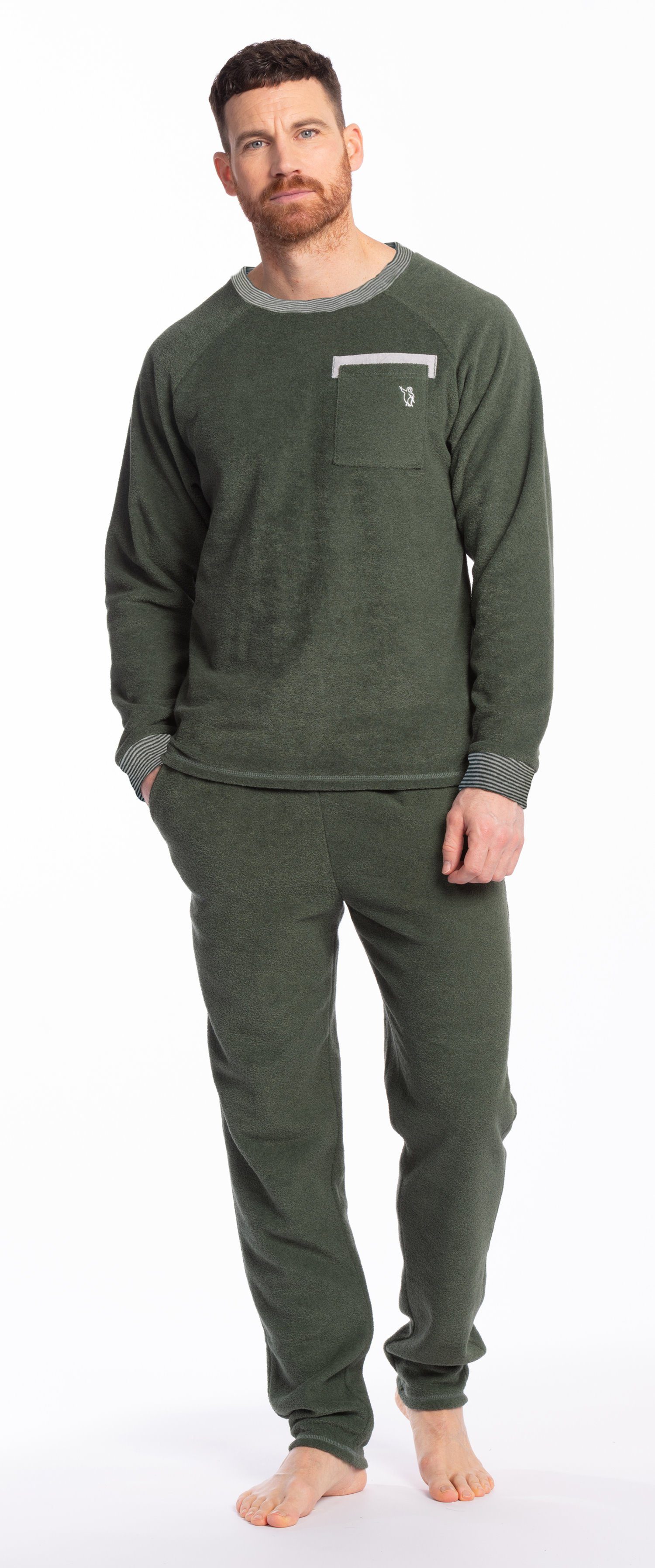 Eskimo Schlafanzug Herren Fleece Schlafanzug 2 Tlg Warme Qualität