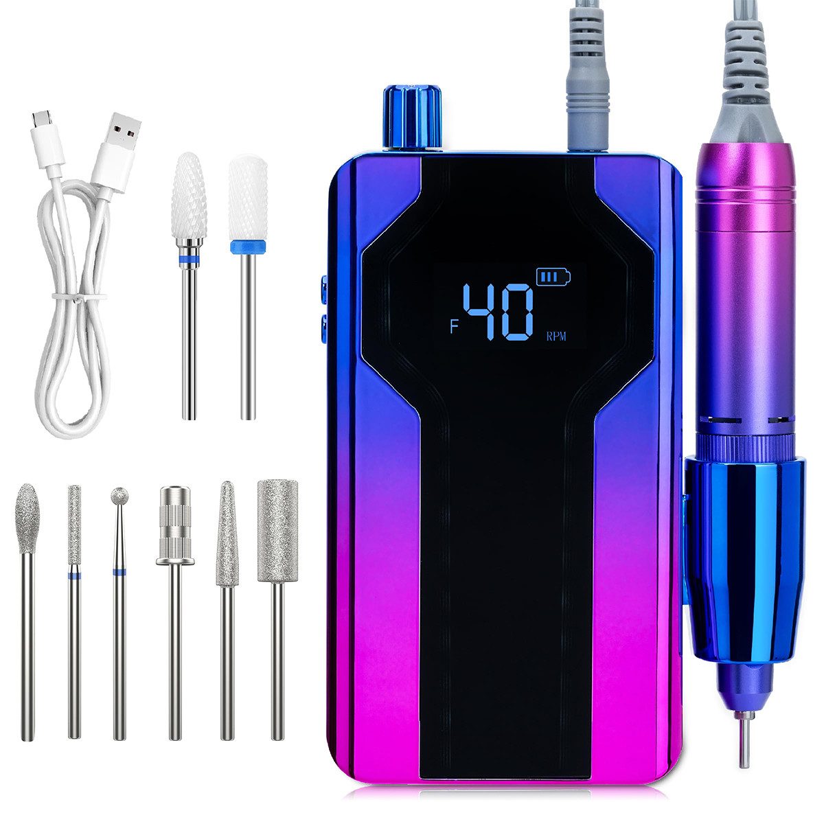 Dopwii Maniküre Pediküre Set Wiederaufladbarer Elektrischer Nagelfräser