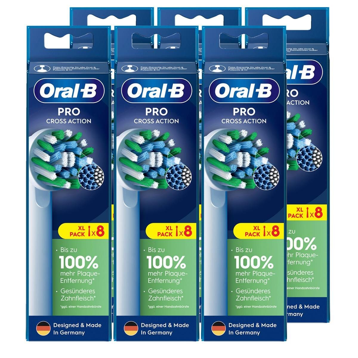 Oral-B Aufsteckbürsten Oral-B Pro Cross Action Ersatz-Bürstenköpfe 8stk. - Zahnbürste (6er Pa