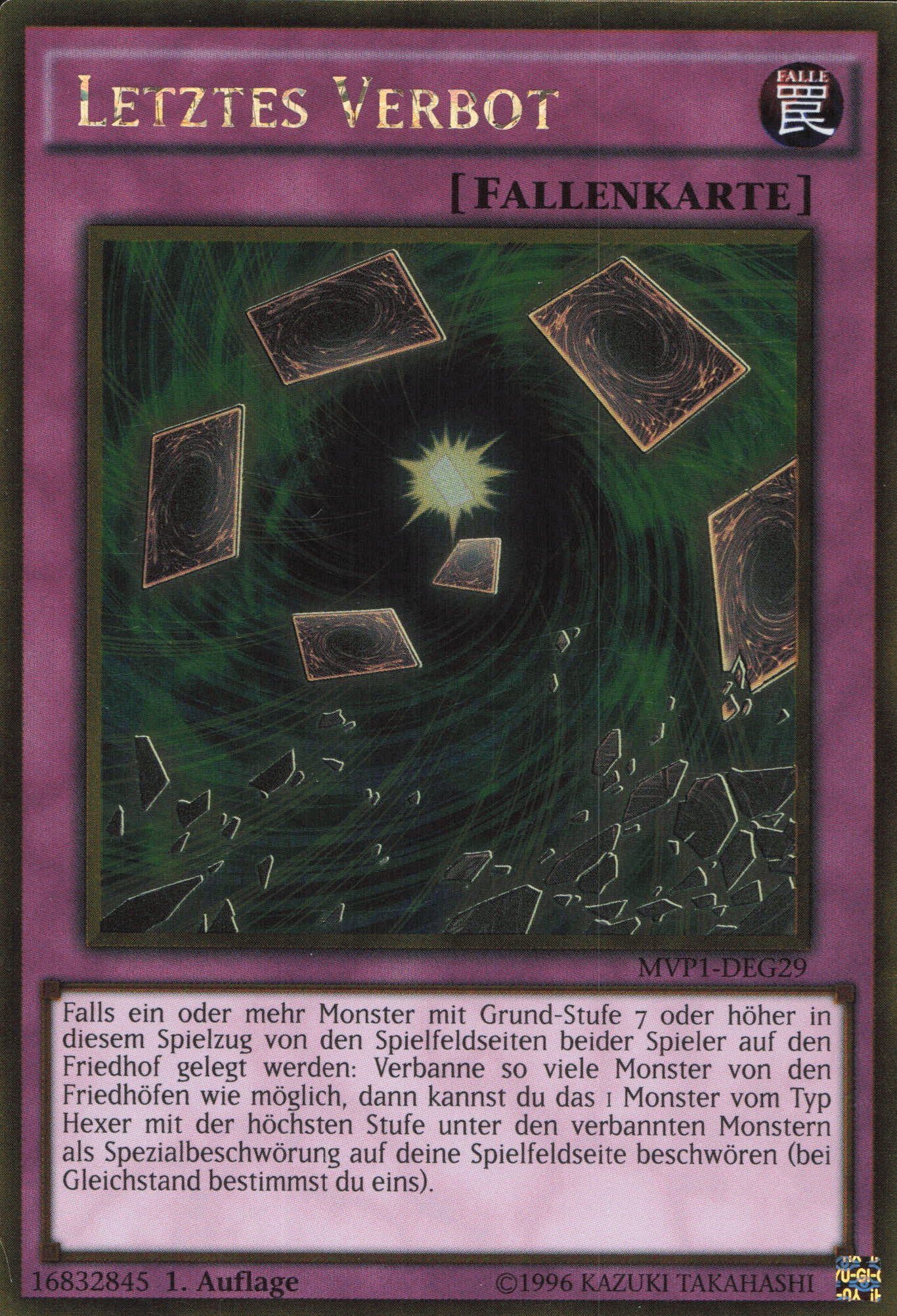 Recollectibles Sammelkarte Yugioh Karte Letztes Verbot V2 Deutsch