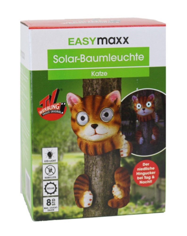 EASYmaxx Gartenfigur Easymaxx Solar Baumleuchte Motiv Katze, (1 St)