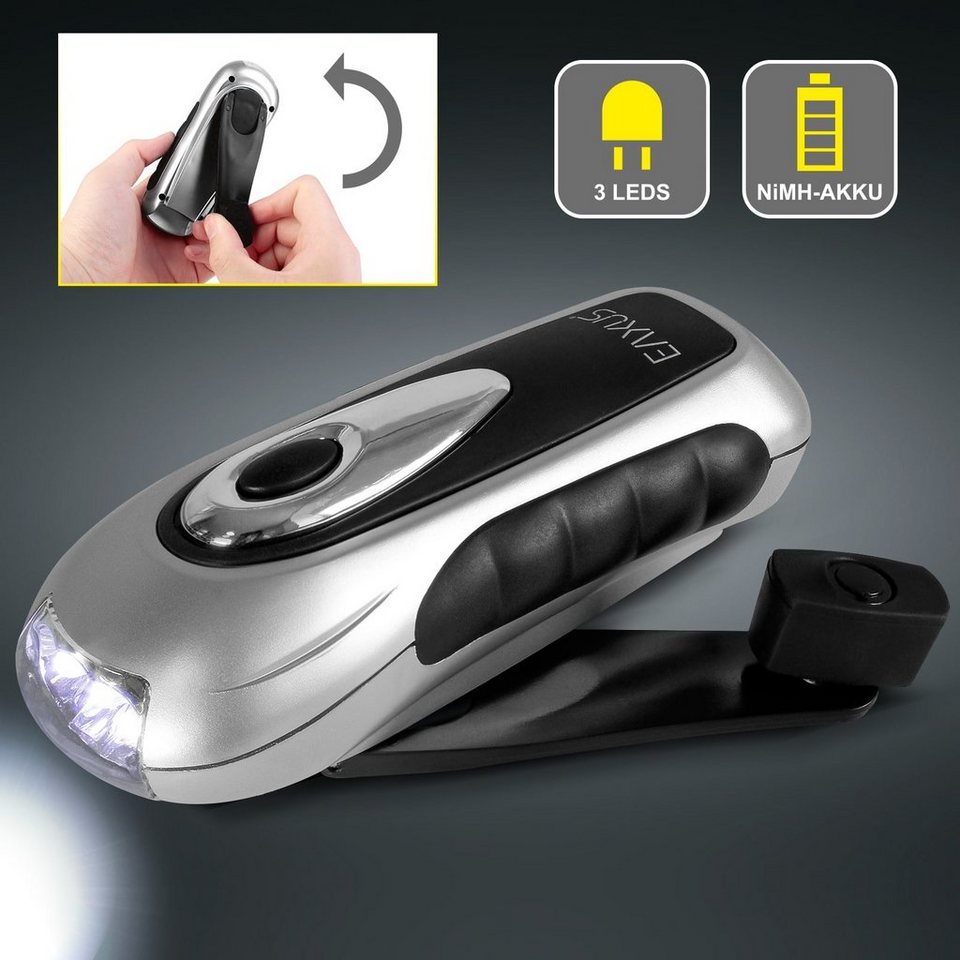EAXUS LED Taschenlampe Kurbeltaschenlampe mit Hand Dynamo - keine ... EAXUS LED Taschenlampe Kurbeltaschenlampe mit Hand Dynamo - keine ...