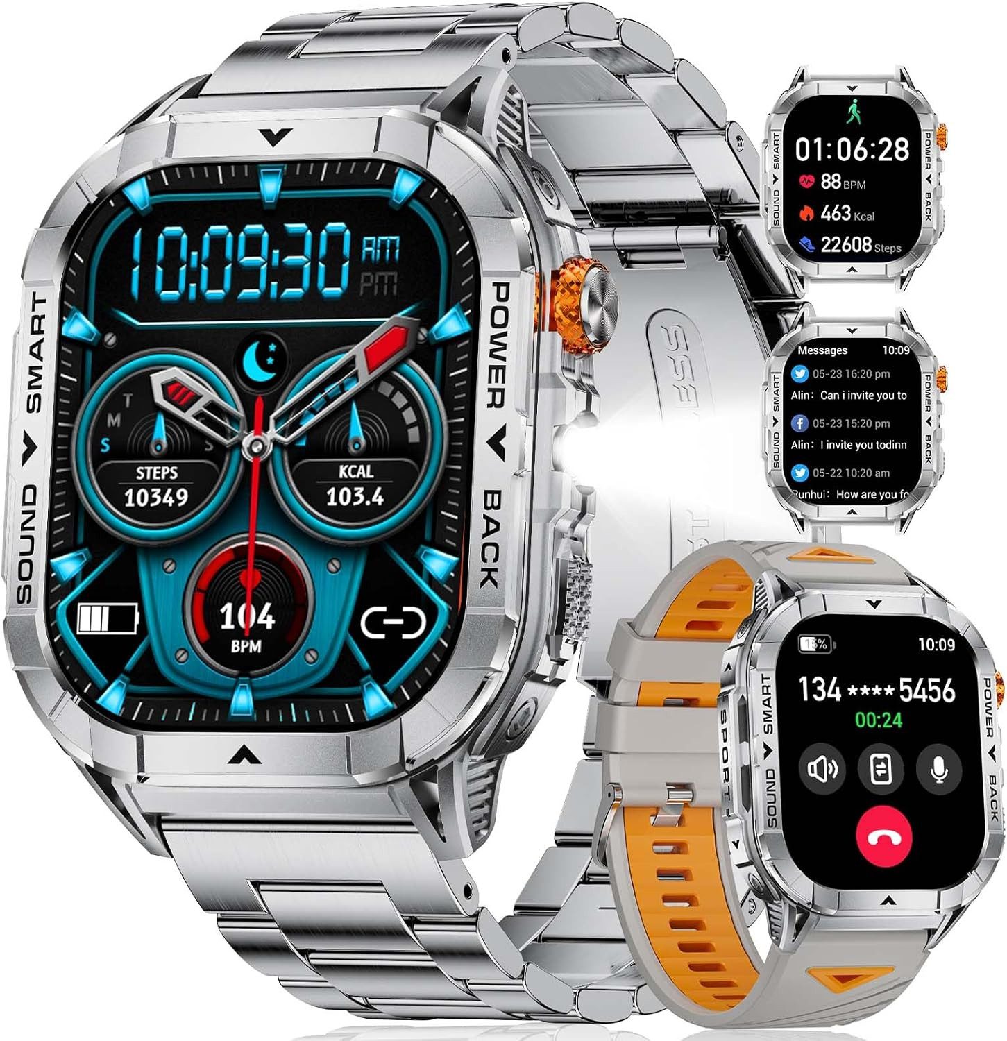 SUNKTA EF17-C-FR Smartwatch (5,4 cm, android ios), Smartwatch mit 2 13 ...