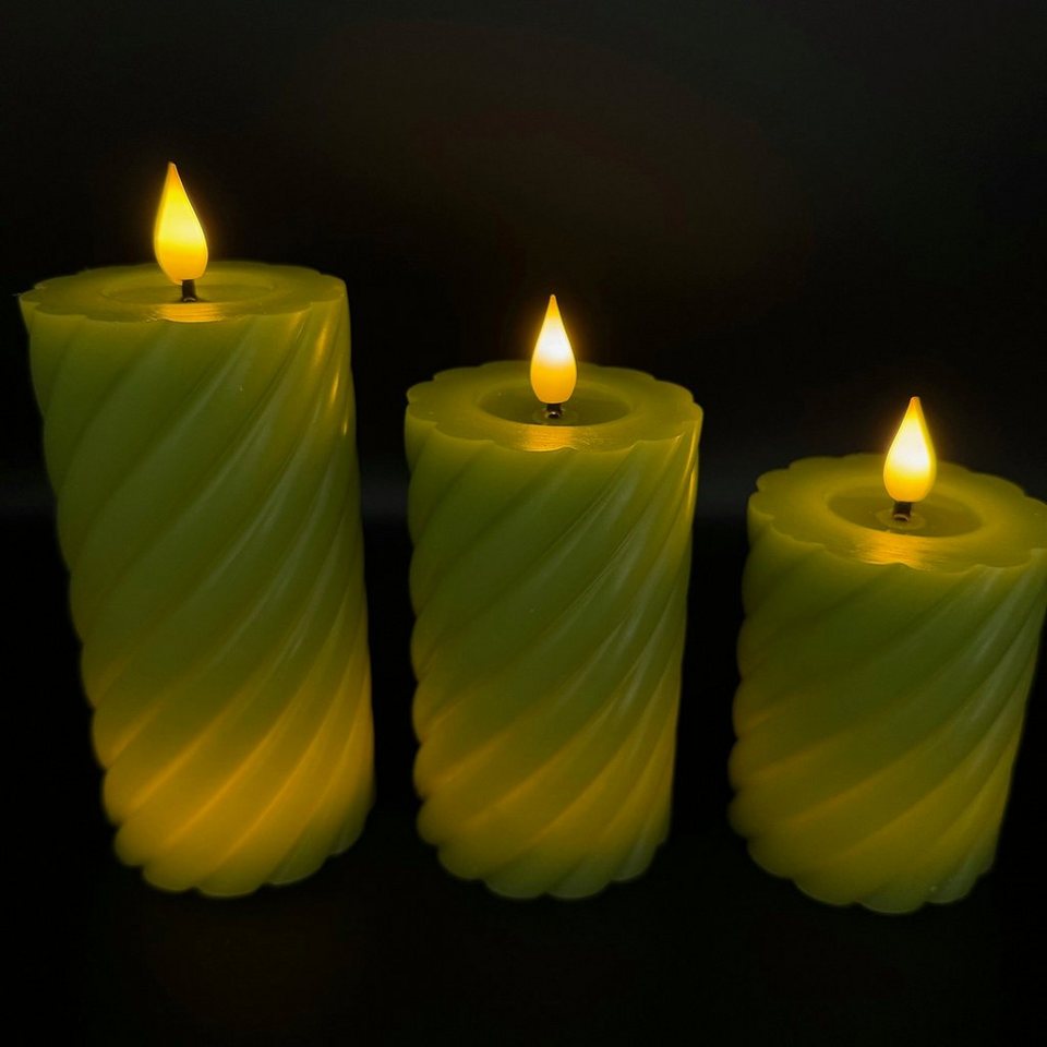 Online Fuchs Led Kerze 3 Led Kerzen Gedreht Aus Echtwachs Mit Timer Im