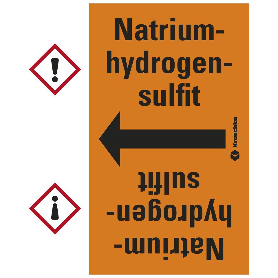 König Werbeanlagen Hinweisschild Rohrleitungsband Natriumhydrogensulfit,praxisb.,ab 33m/RO