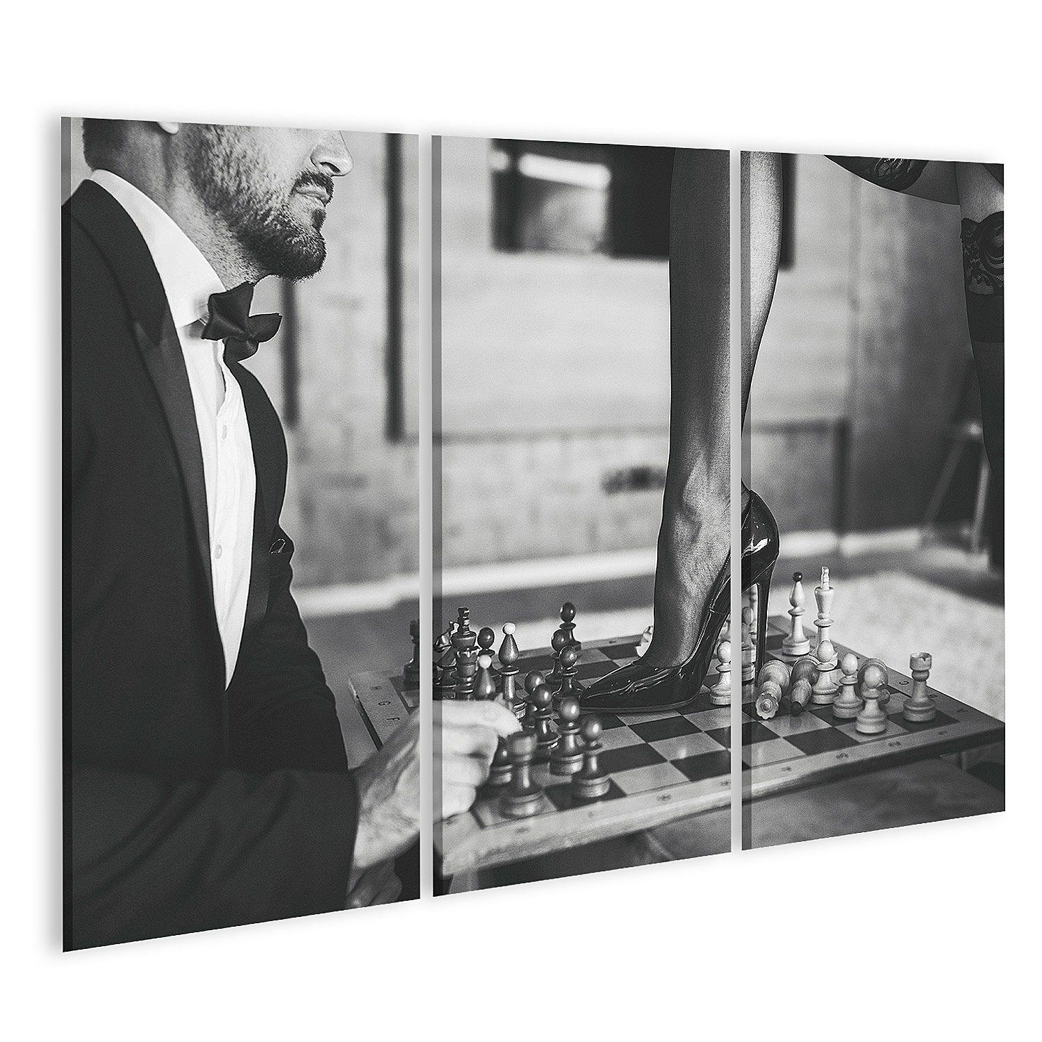 islandburner Leinwandbild Bild auf Leinwand Sexy Frauen Bein Stockings Strümpfe High Heels Mit ...