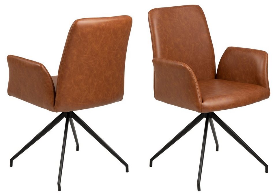 Ebuy24 Esszimmerstuhl Nadine Esszimmerstuhl Mit Drehfuß Cognac Pu Kunst