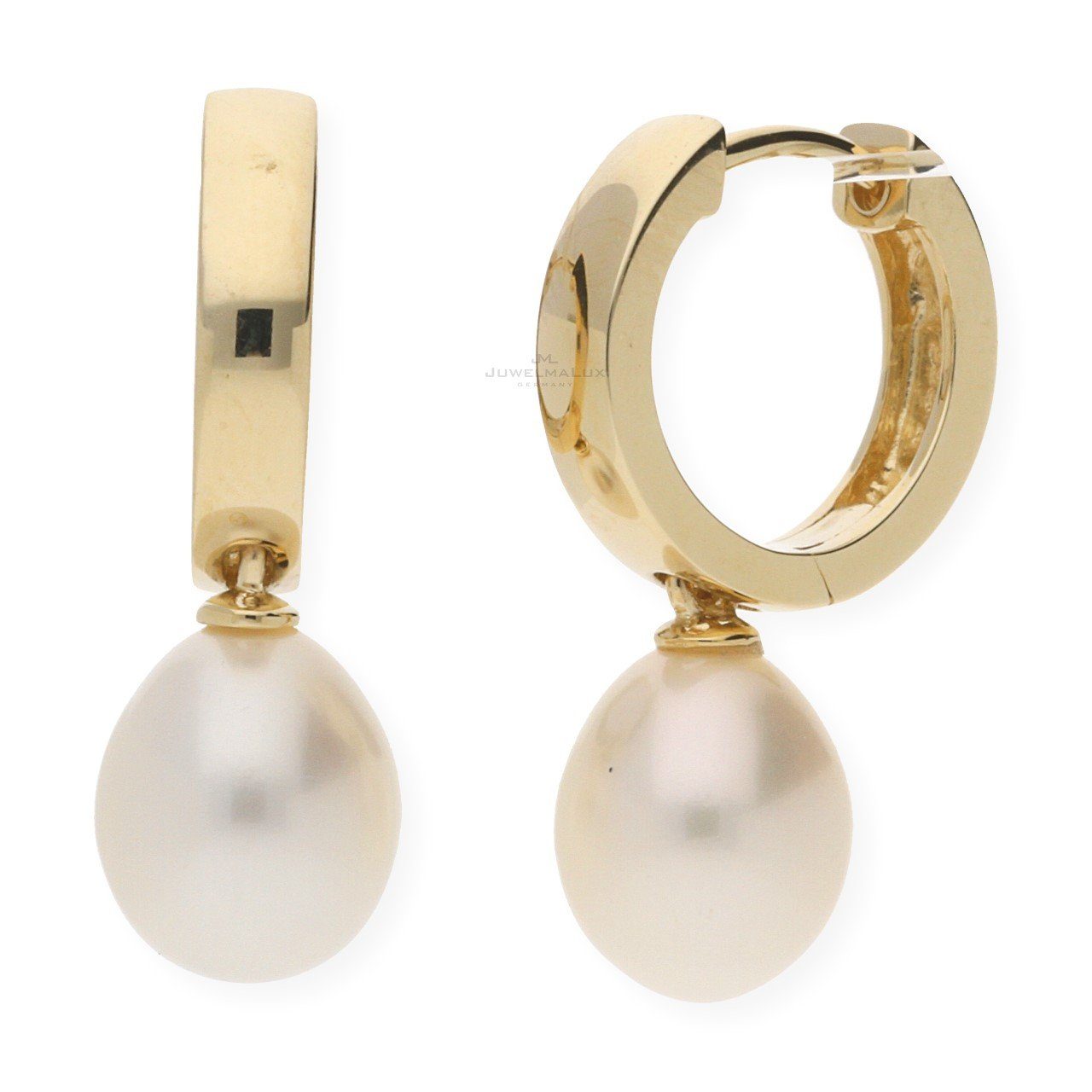 JuwelmaLux Paar Creolen JuwelmaLux Perlen Ohrringe 585 Gold mit SWP JL10-06-1131 (kein Set, 2 ...