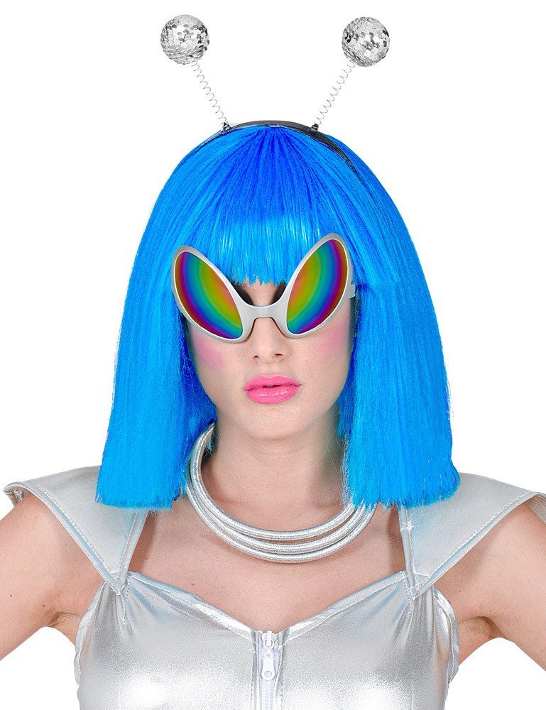 Widmann S.r.l. Kostüm Space Kostüm Set 'Alien' - Silber 68598, Glitzer ...