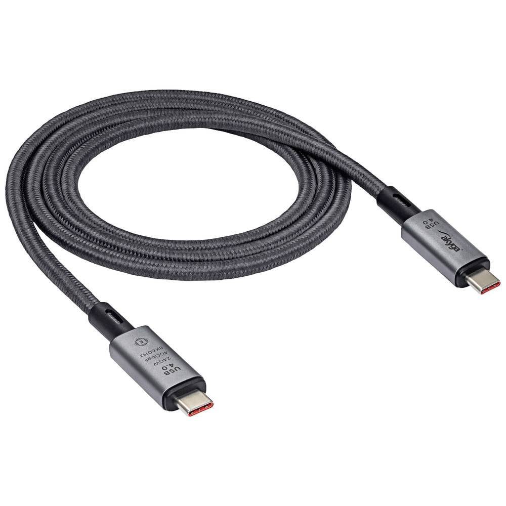 Akyga Kabel USB4 type C 1m 40Gb/s 240W AK-USB-45 USB-Kabel