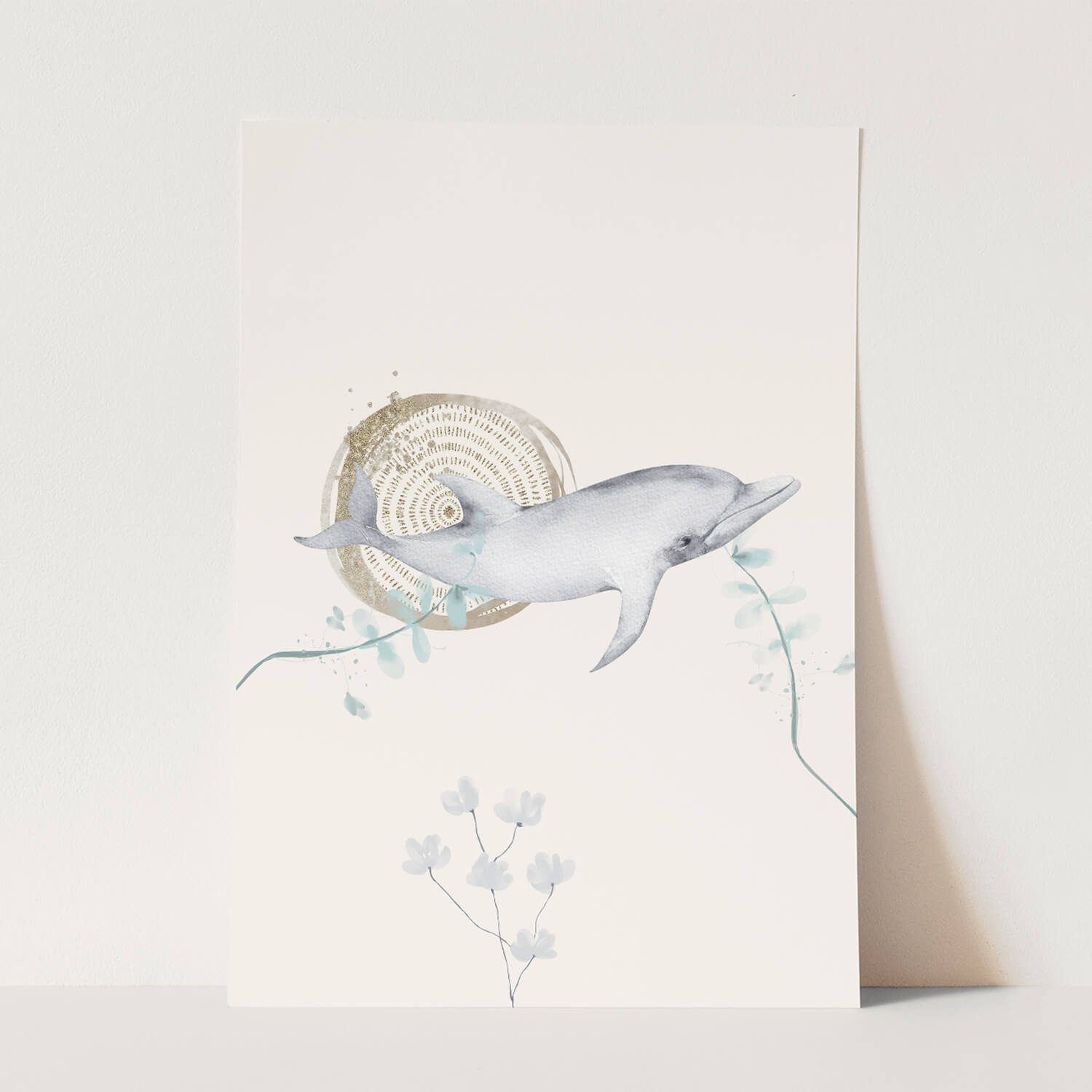 Sinus Art Wandbild Wandbild Delfin Wasserfarben Aquarell Wunderschön