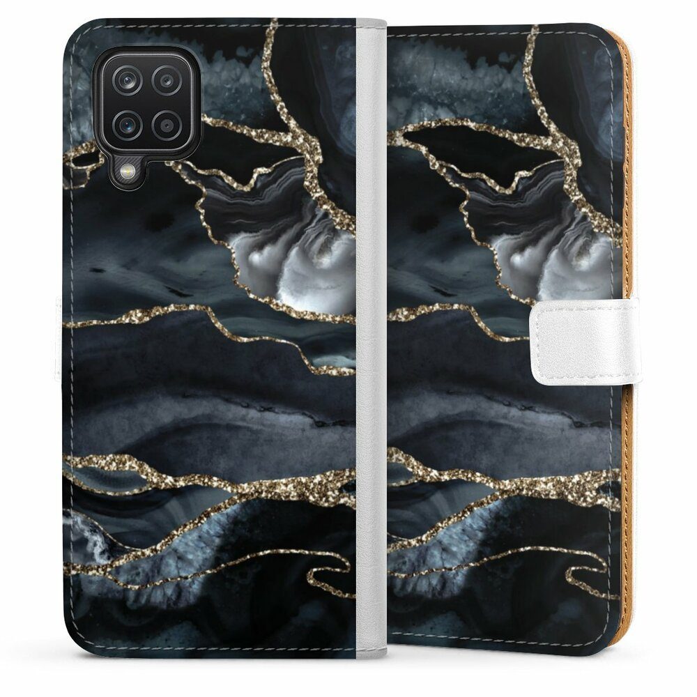 Deindesign Handyhülle Glitzer Look Marmor Trends Dark Marble Gold
