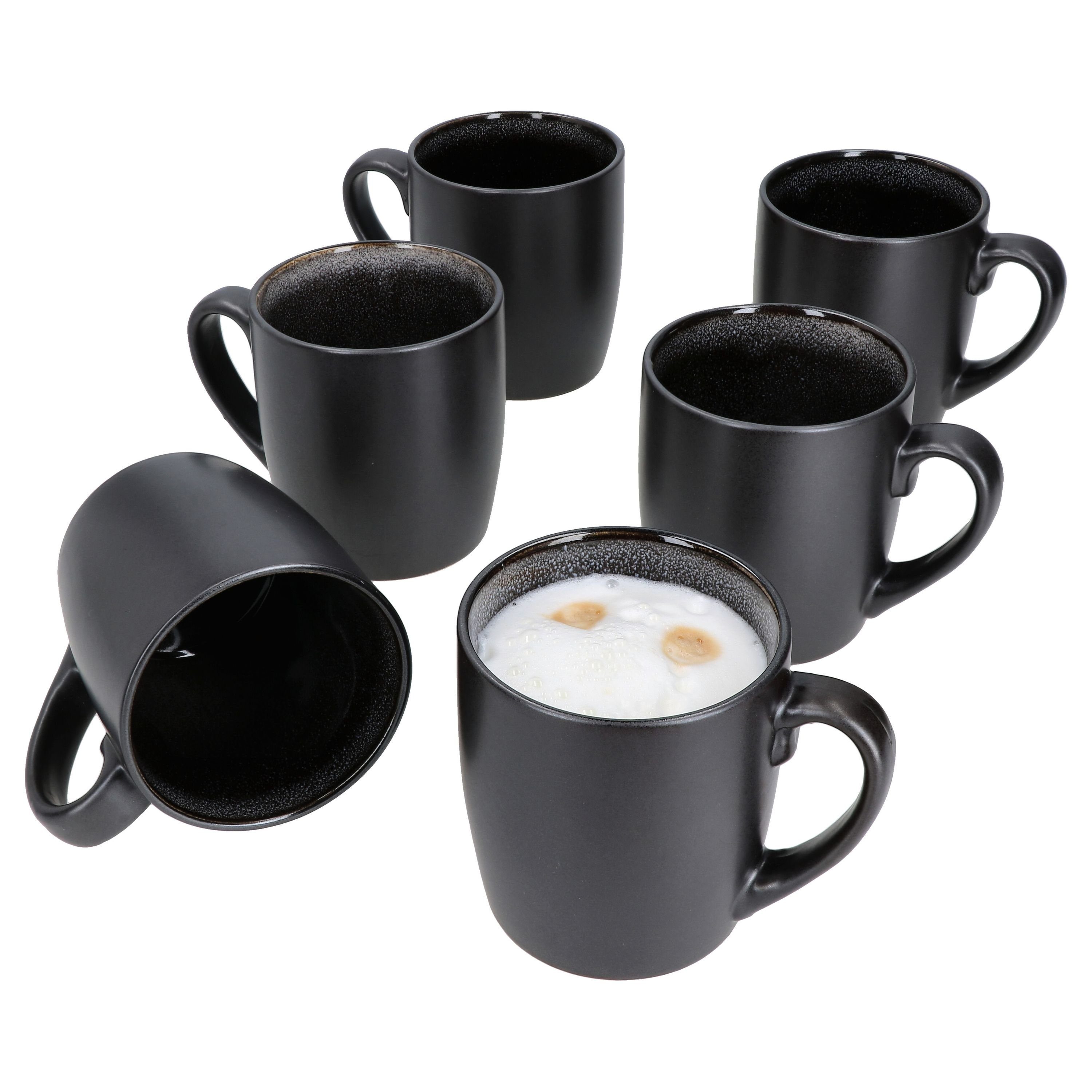 Mambocat Becher 6er Set Kaffeebecher Zakynthos Reactive Glaze Grey