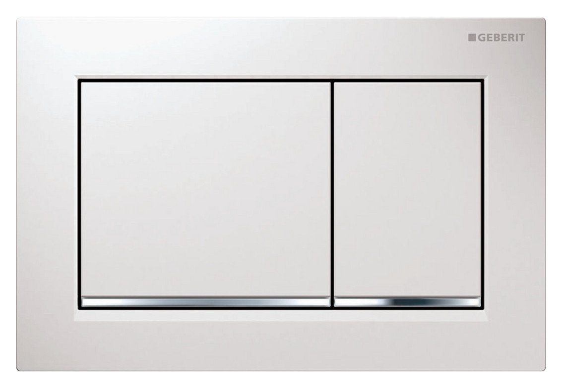 GEBERIT Betätigungsplatten Omega 30 2-Mengen-Spülung weiß/chrom, 115080KJ1, Drückerplatte