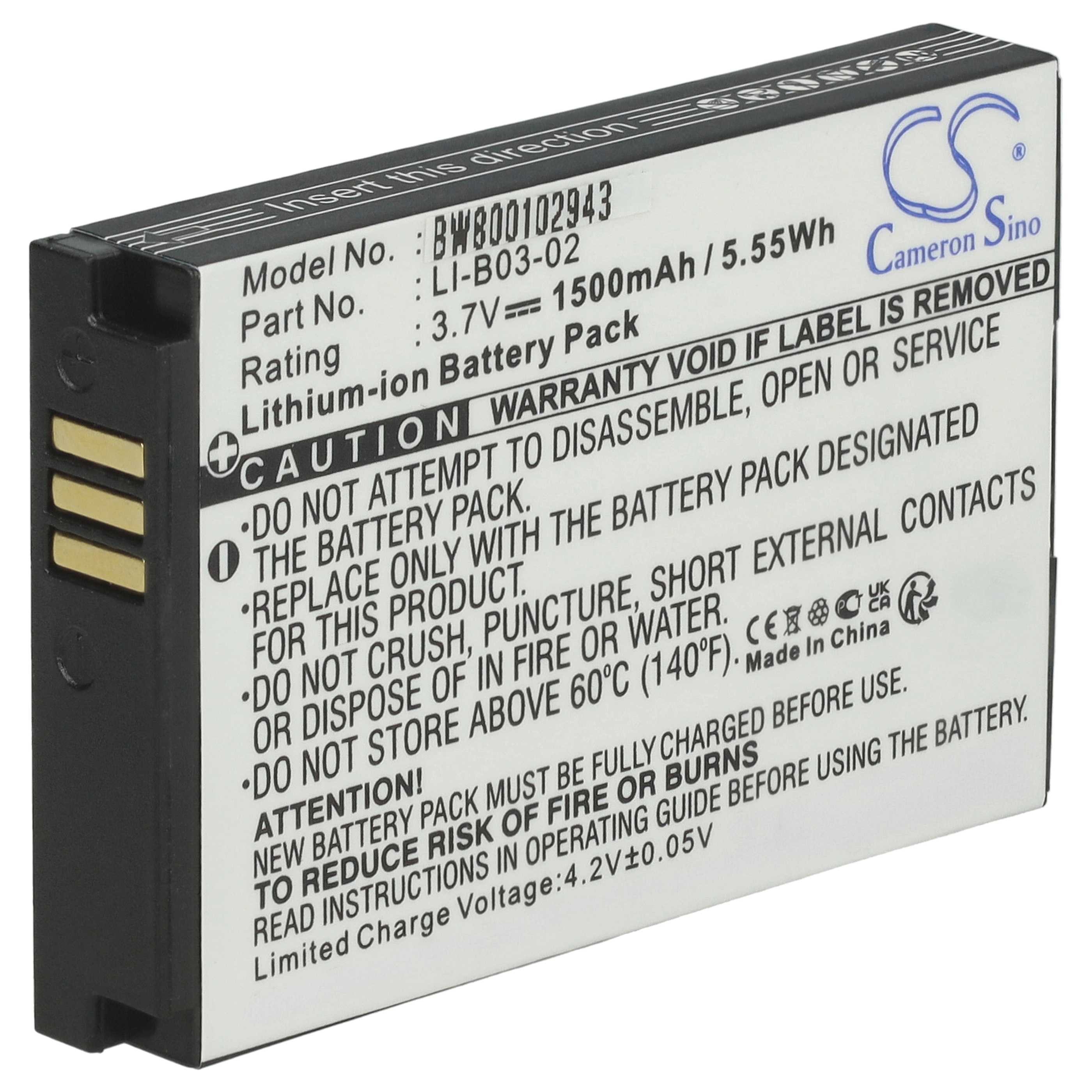 vhbw Akku Ersatz für Golf Buddy LI-B03-02 für Navigation Sport & Outdoor Akku Akku Li-Ion 1500 ...