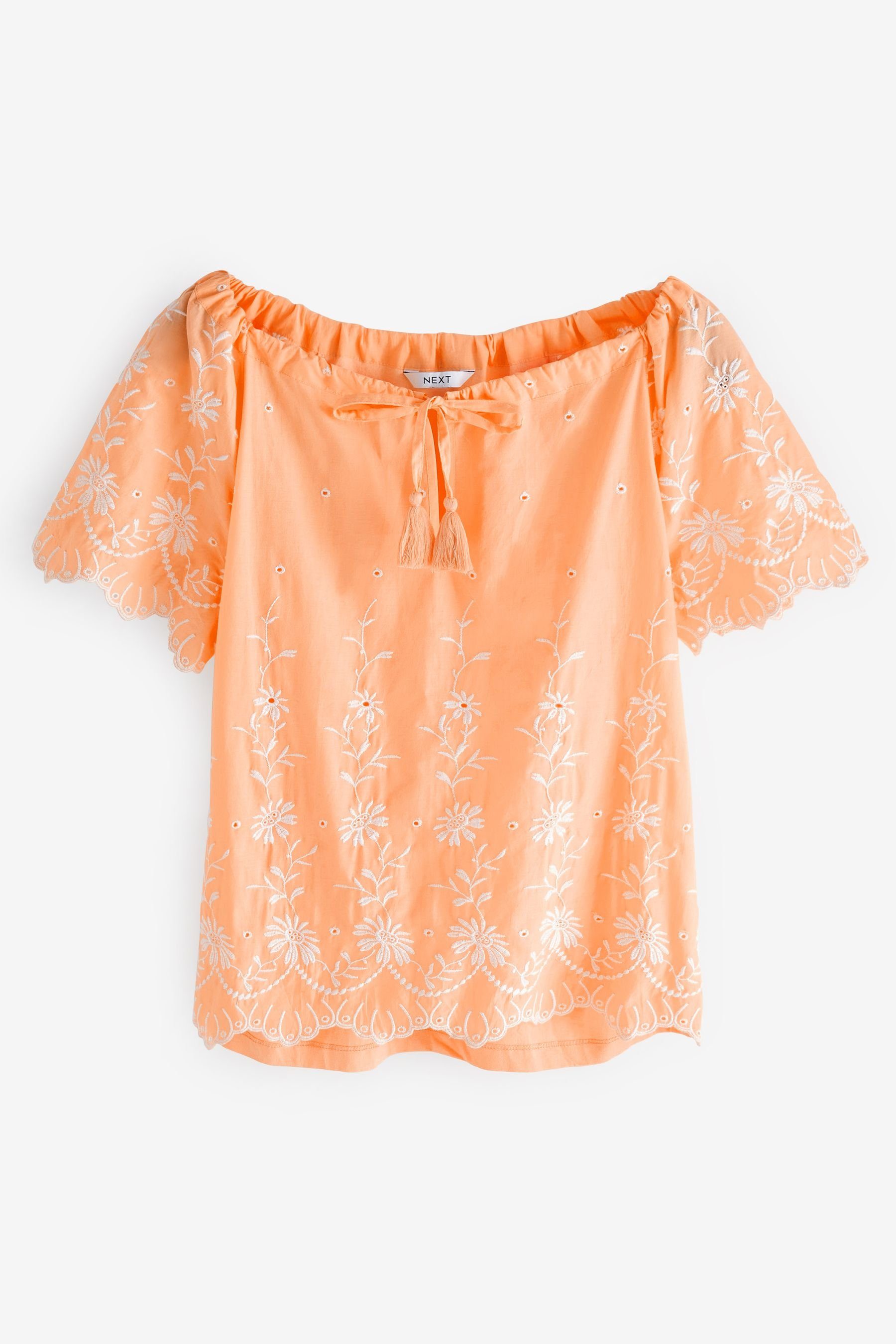 Next Blusenshirt Kurzarm Kaftan Oberteil Mit Stickerei Kurzgröße 1 Tlg