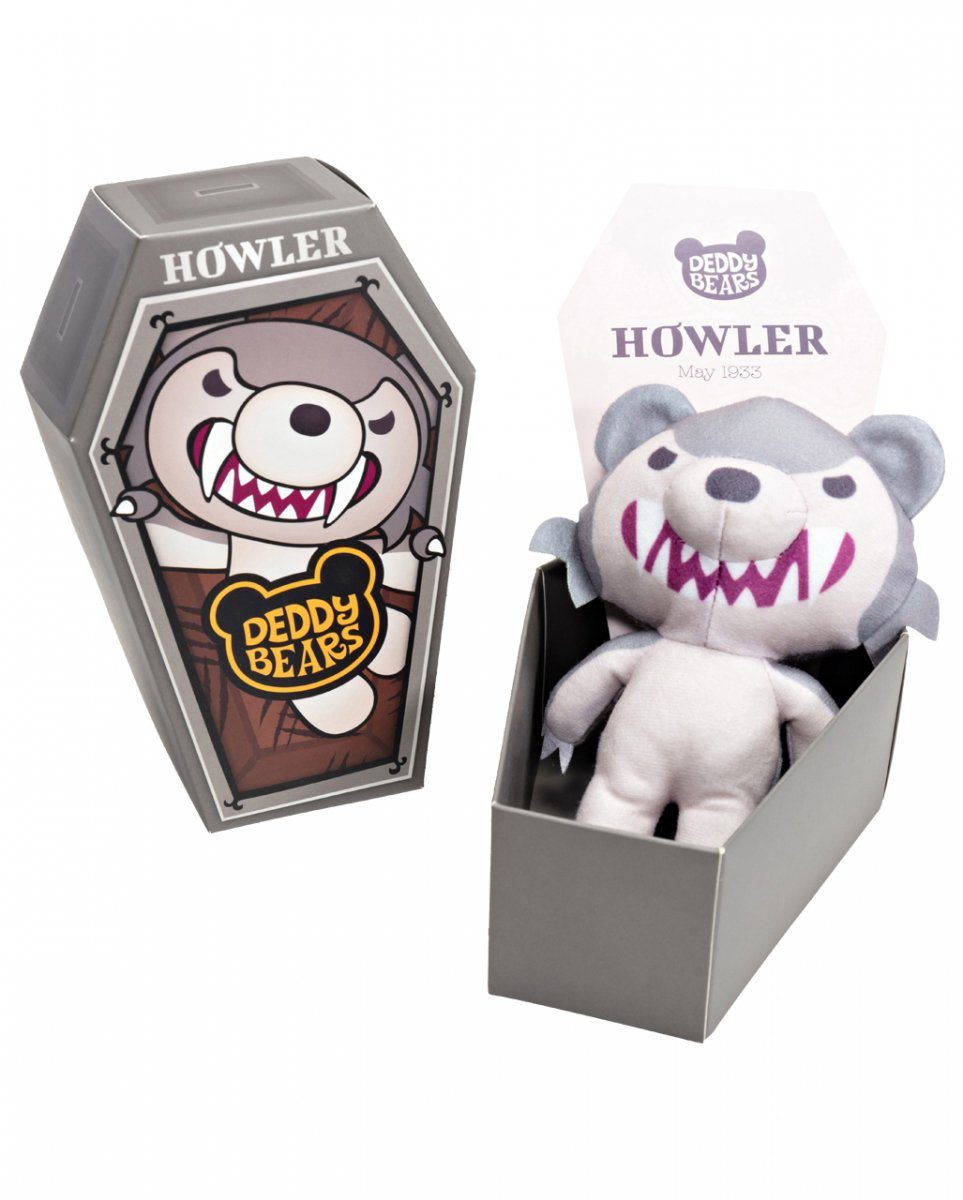 Horror-Shop Plüschfigur Kleiner Howler Teddybär im Sarg von Deddy Bear 14c