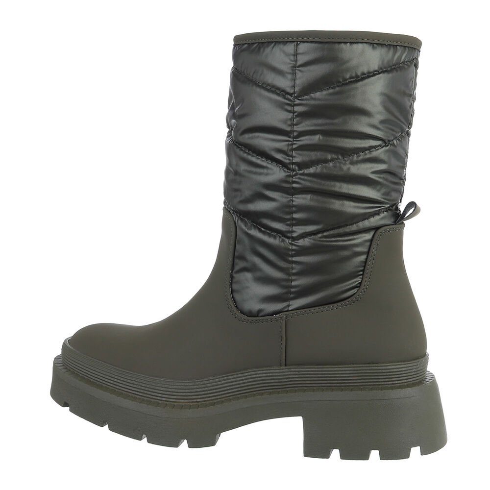 Ital Design Damen Freizeit Stiefelette Blockabsatz Plateaustiefeletten