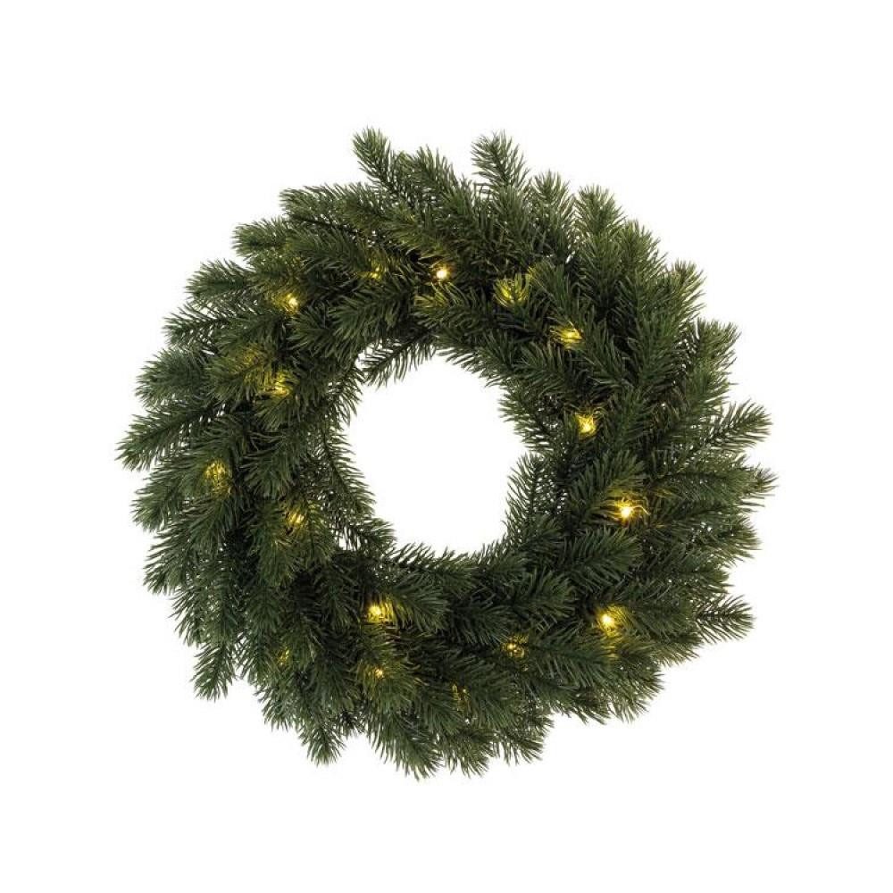 Idena LED Dekoobjekt Idena 30260 - LED Weihnachtskranz mit Lichter-Kette und 20 LED in ...