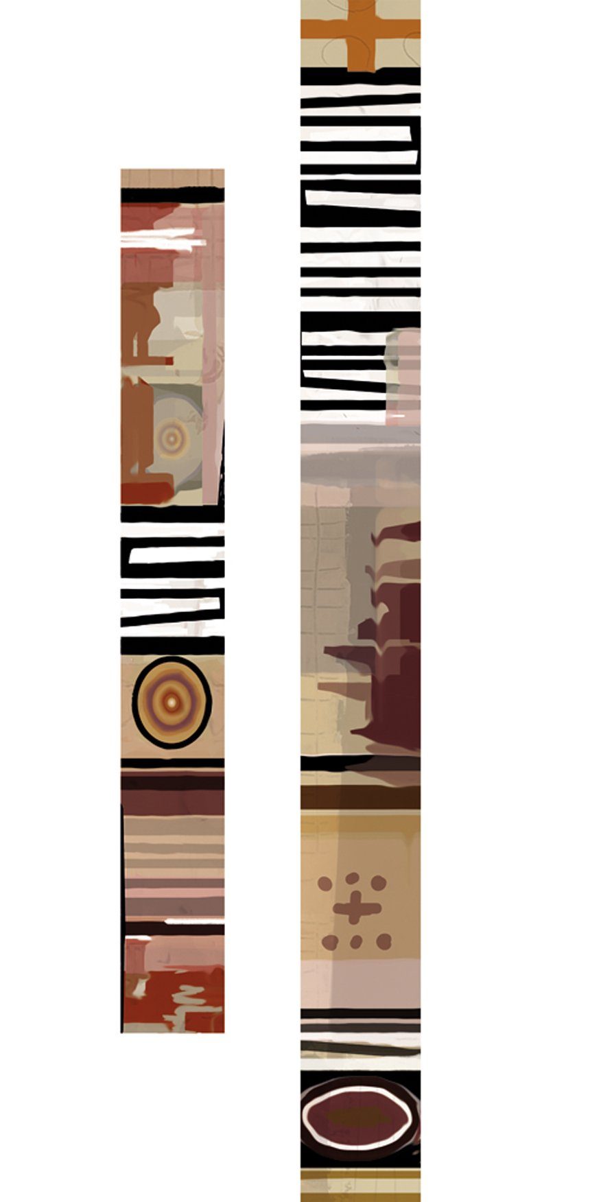 More2home Wanddekoobjekt Mondiart Totem 2er Set Aus Holz Bl Ca 12