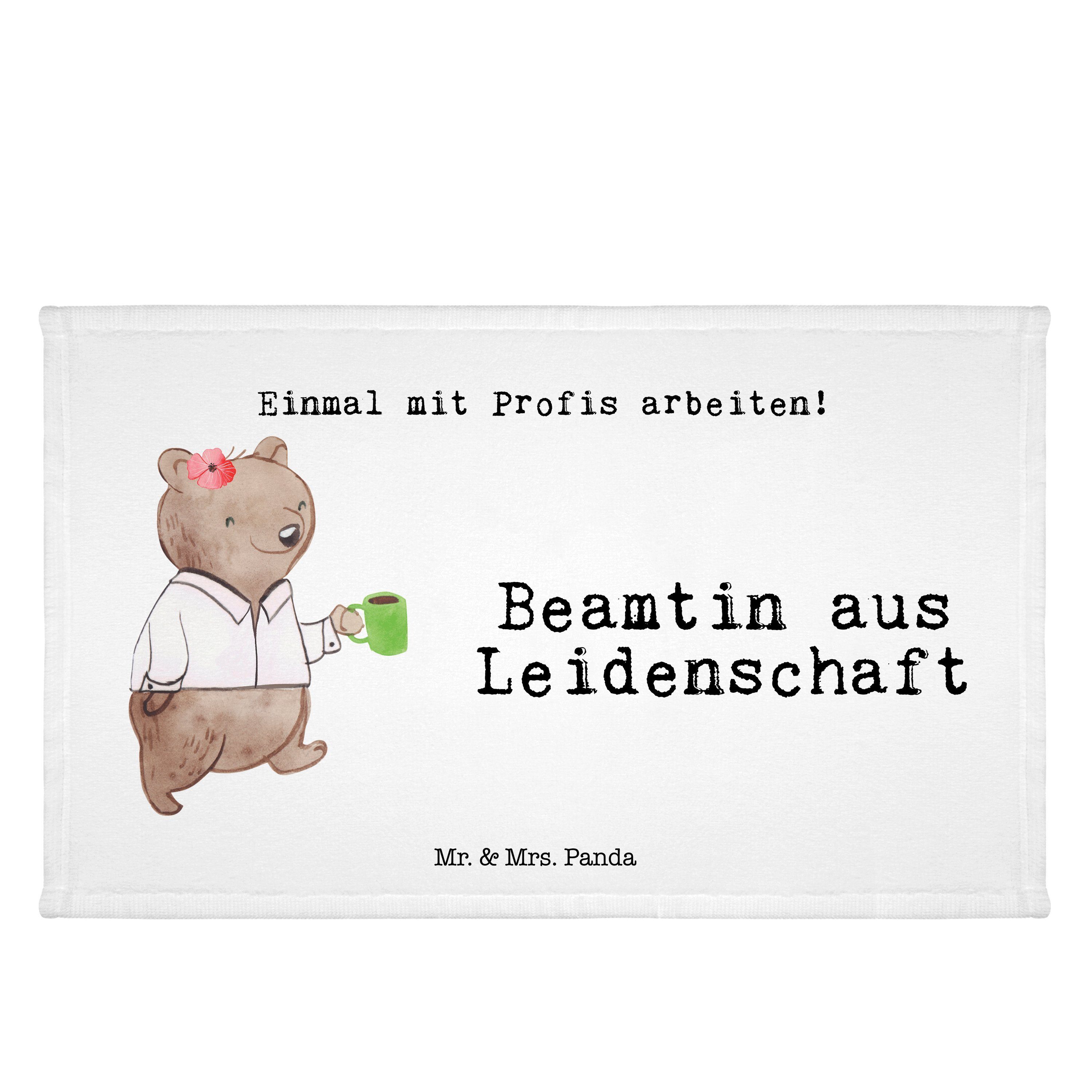 Mr. & Mrs. Panda Handtuch Beamtin Leidenschaft - Weiß - Geschenk, öffentlicher Dienst, Beamtent ...