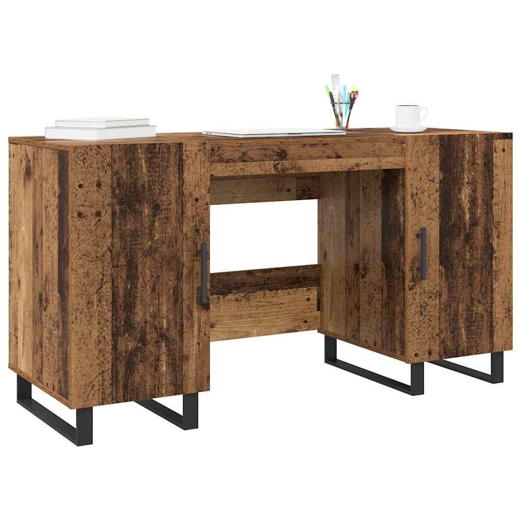 vidaXL Schreibtisch 140 x 50 x 75 cm Schreibtisch mit Regal Altholz ...