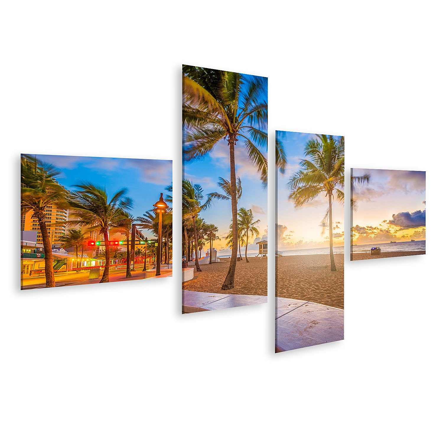 islandburner Leinwandbild Bild auf Leinwand Fort Lauderdale Strand Florida Usa Bei Dämmerung Wan