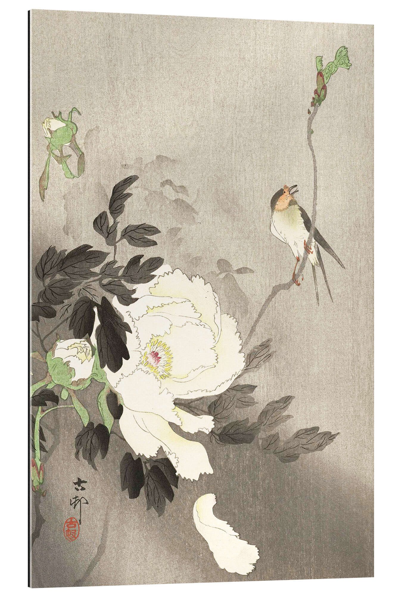 Posterlounge Xxl Wandbild Ohara Koson Pfingstrosen Japandi Malerei