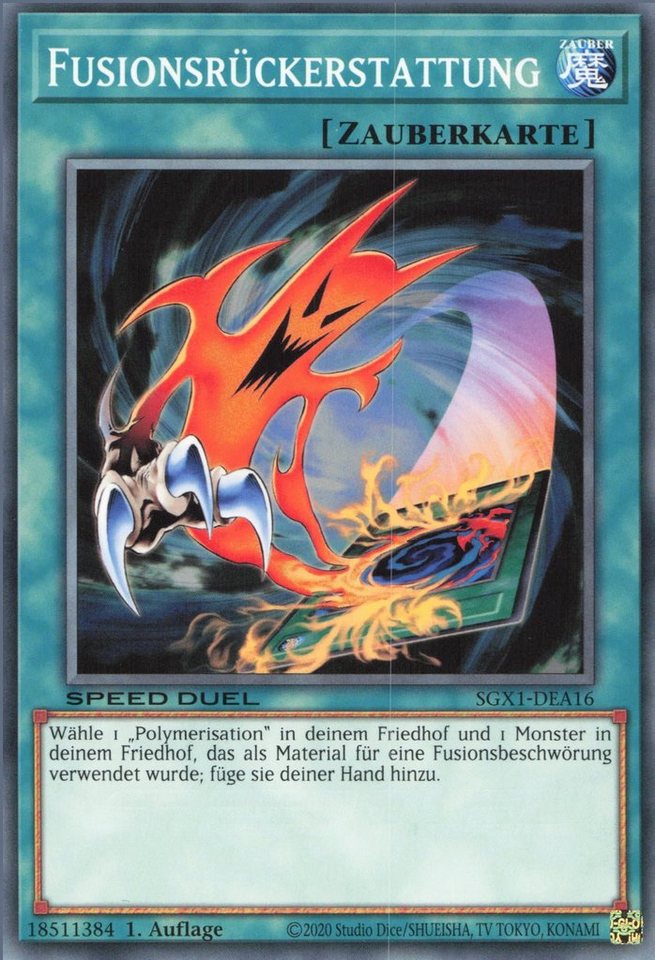 Recollectibles Sammelkarte Yugioh Karte Fusionsrückerstattung Deutsch
