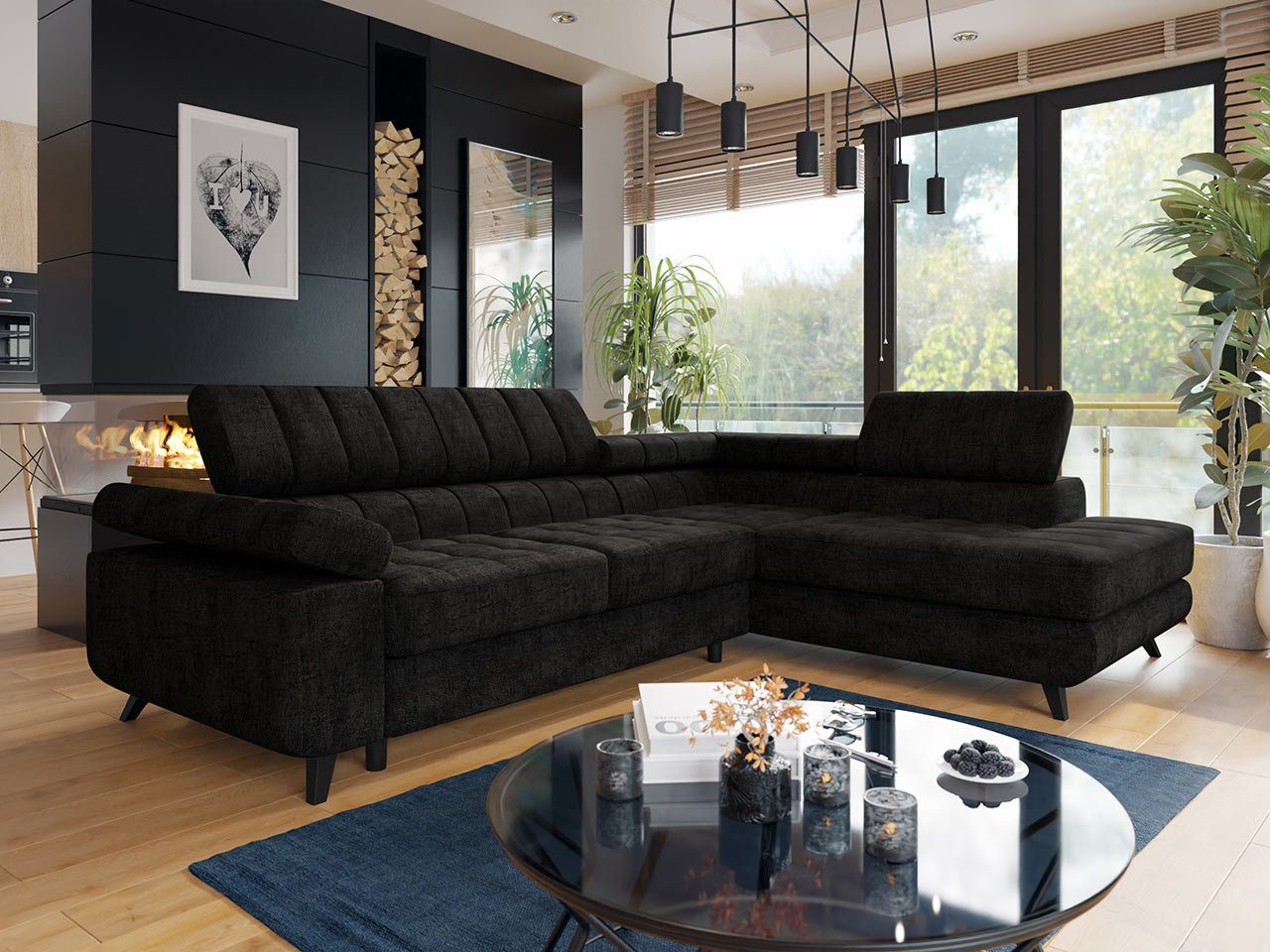 MIRJAN24 Ecksofa Nord Premium, mit Schlaffunktion und Bettkasten, L ...