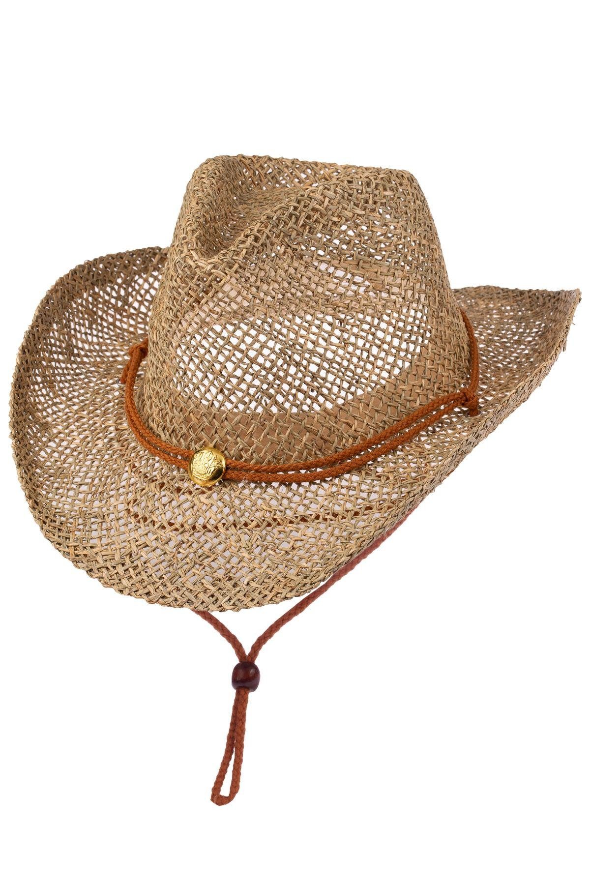 C&CITY Ballonmütze Herren Mesh Cowboy Hut, Men's Mesh Detail Cowboy Hat