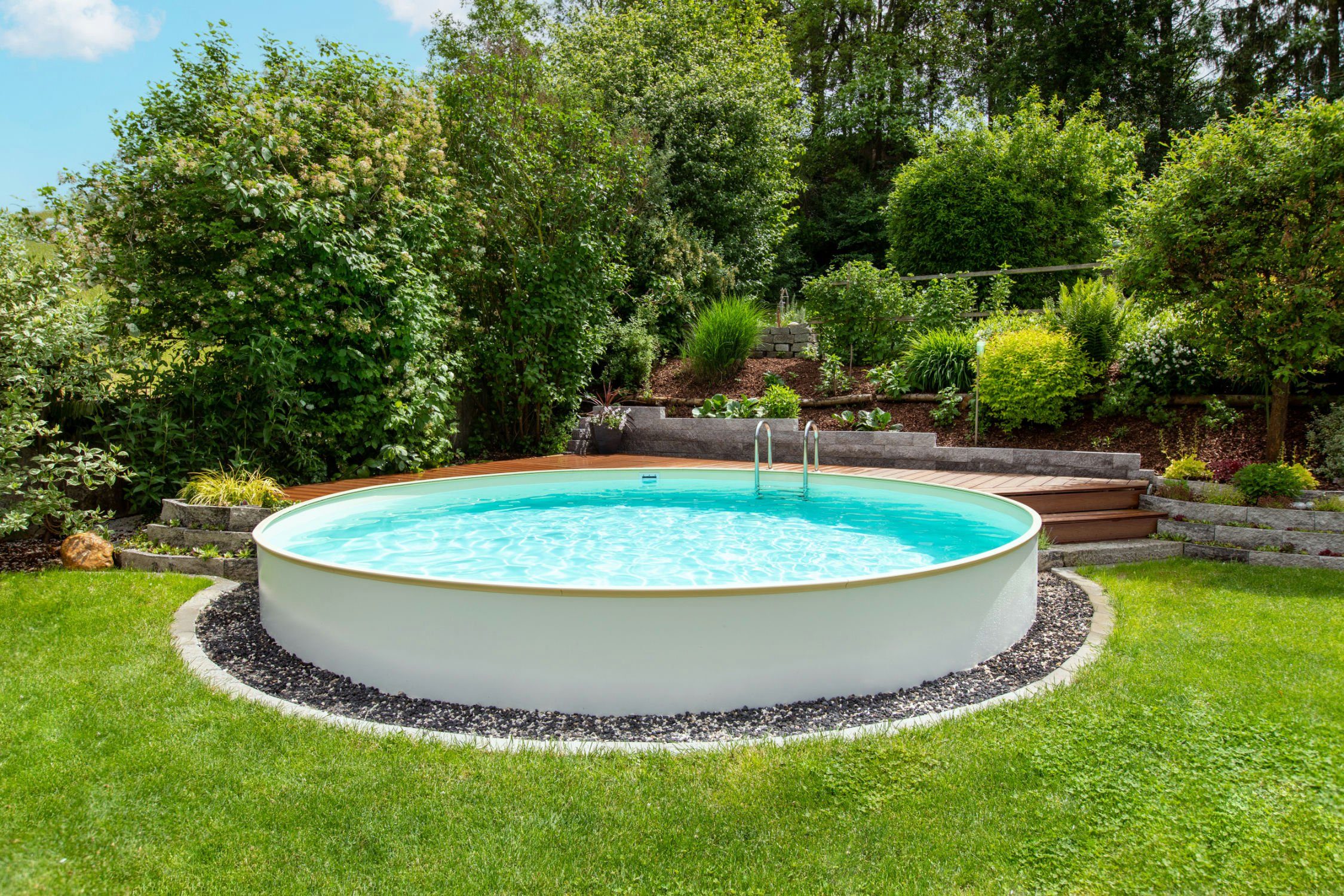 Steinbach Rundpool "Styria rund" mit Stahlwand, verzinkter und ...