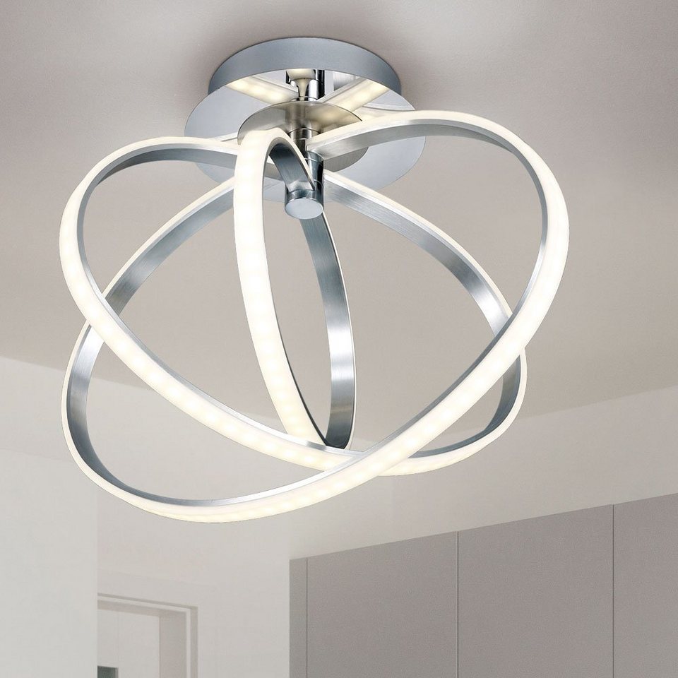 Etc Shop Deckenleuchte Led Decken Leuchte Chrom Ring Design